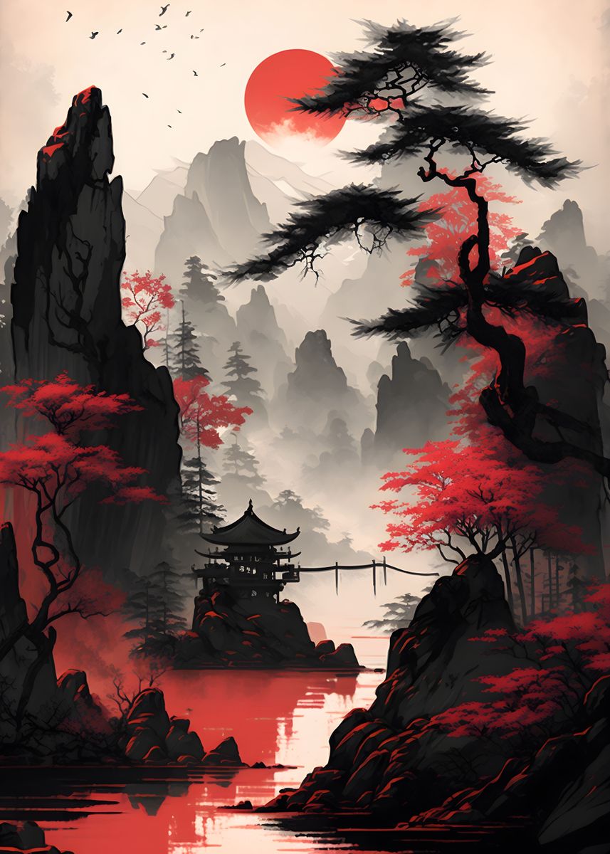 'Landscapes of Asia' Poster, picture, metal print, paint by Lana Meyers ...