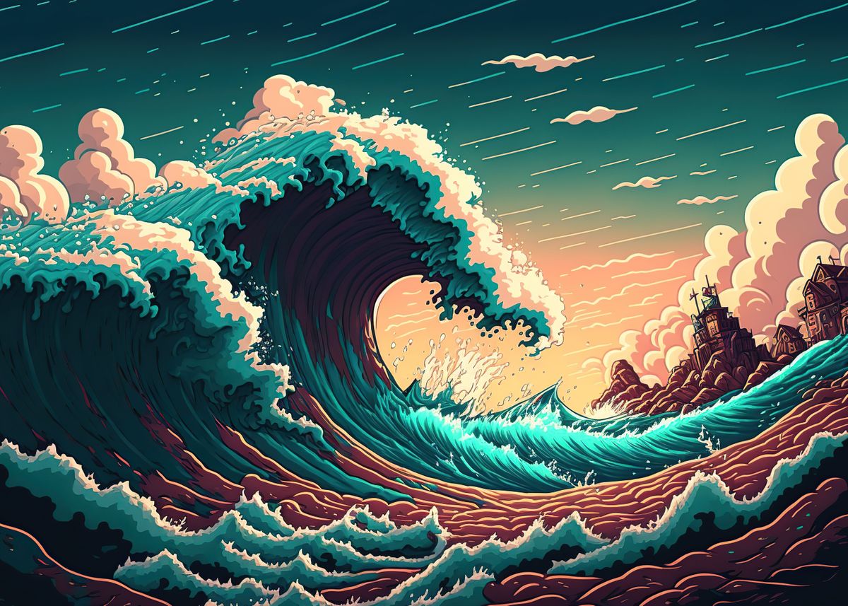 'Ocean waves' Poster by Siobhan Lamb | Displate