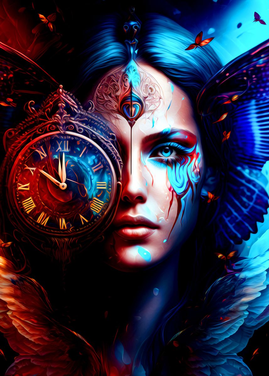 'Fantasy girl face' Poster, picture, metal print, paint by Nguyen Thu ...