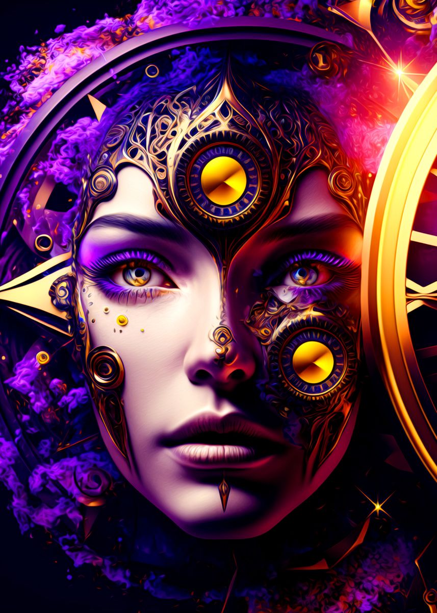 'Fantasy girl face' Poster, picture, metal print, paint by Nguyen Thu ...