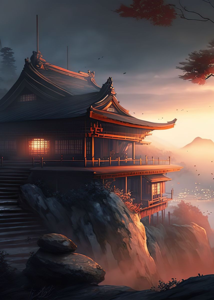 'Japanese house' Poster, picture, metal print, paint by Minimalist ...