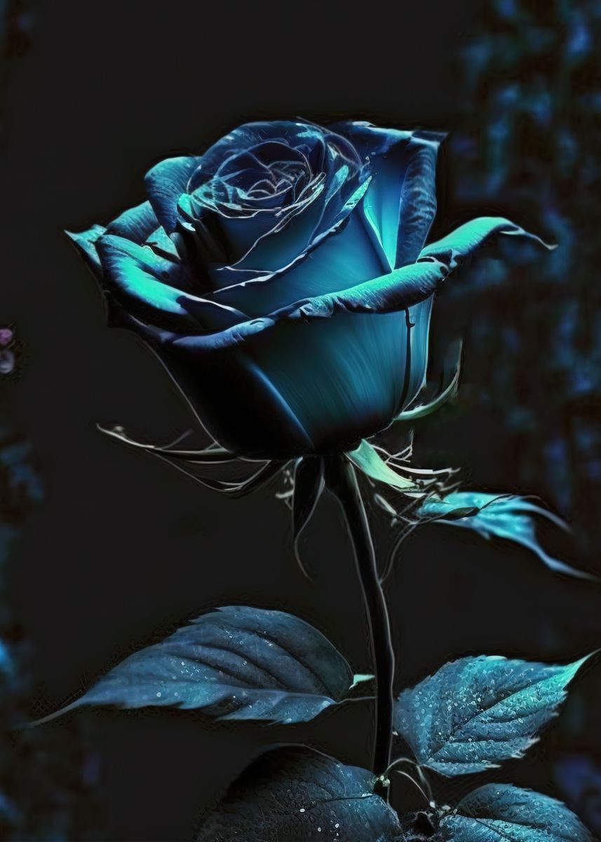'Blue Rose ' Poster, picture, metal print, paint by Hari Buckner | Displate
