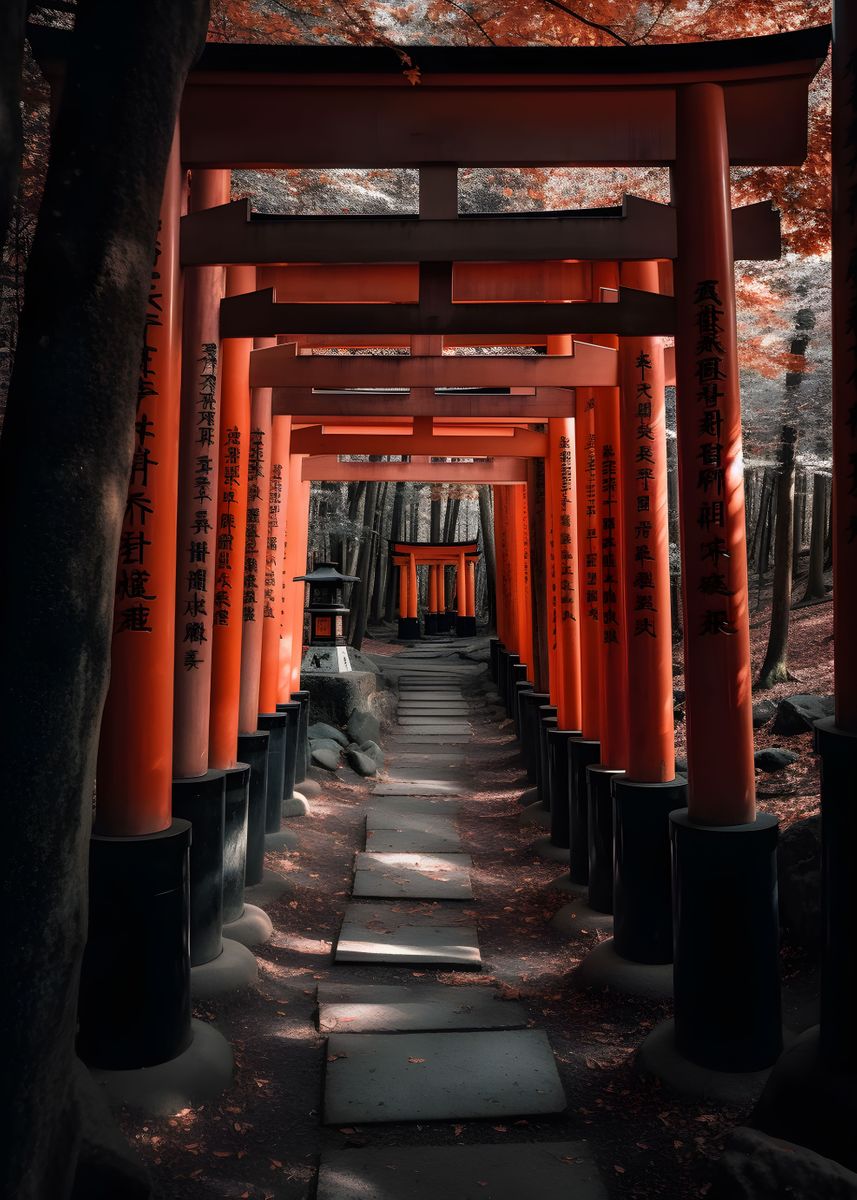 'Fushimi Inari Japan 2' Poster, picture, metal print, paint by Unique ...