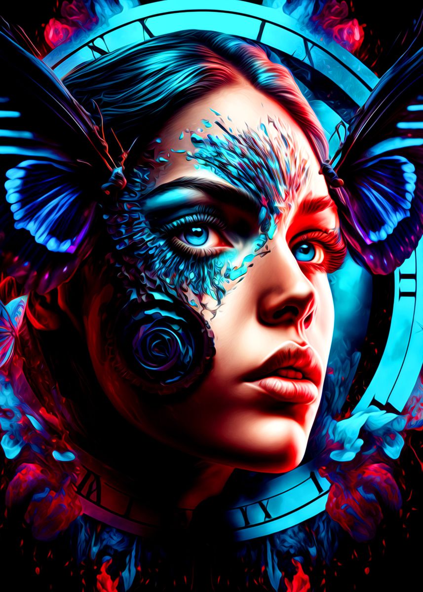 'Fantasy girl face' Poster, picture, metal print, paint by Nguyen Thu ...