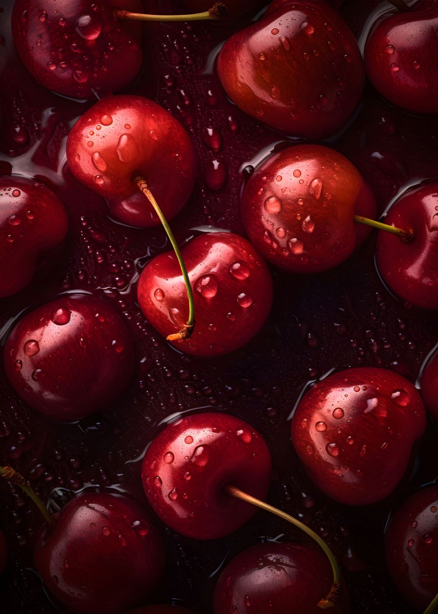 'Tasty Cherries' Poster, picture, metal print, paint by GoodLifeImages ...