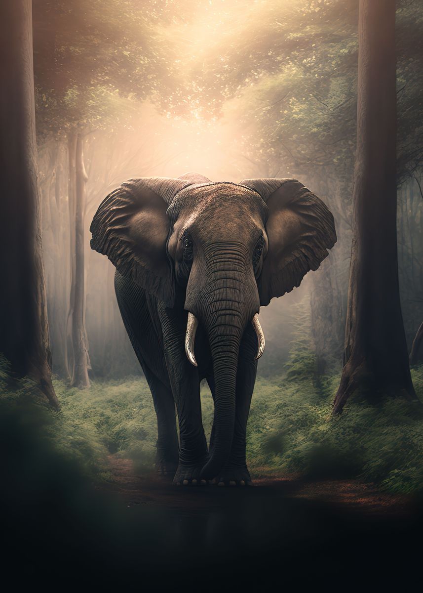 'elephants animal ' Poster, picture, metal print, paint by DEMON SPACE ...
