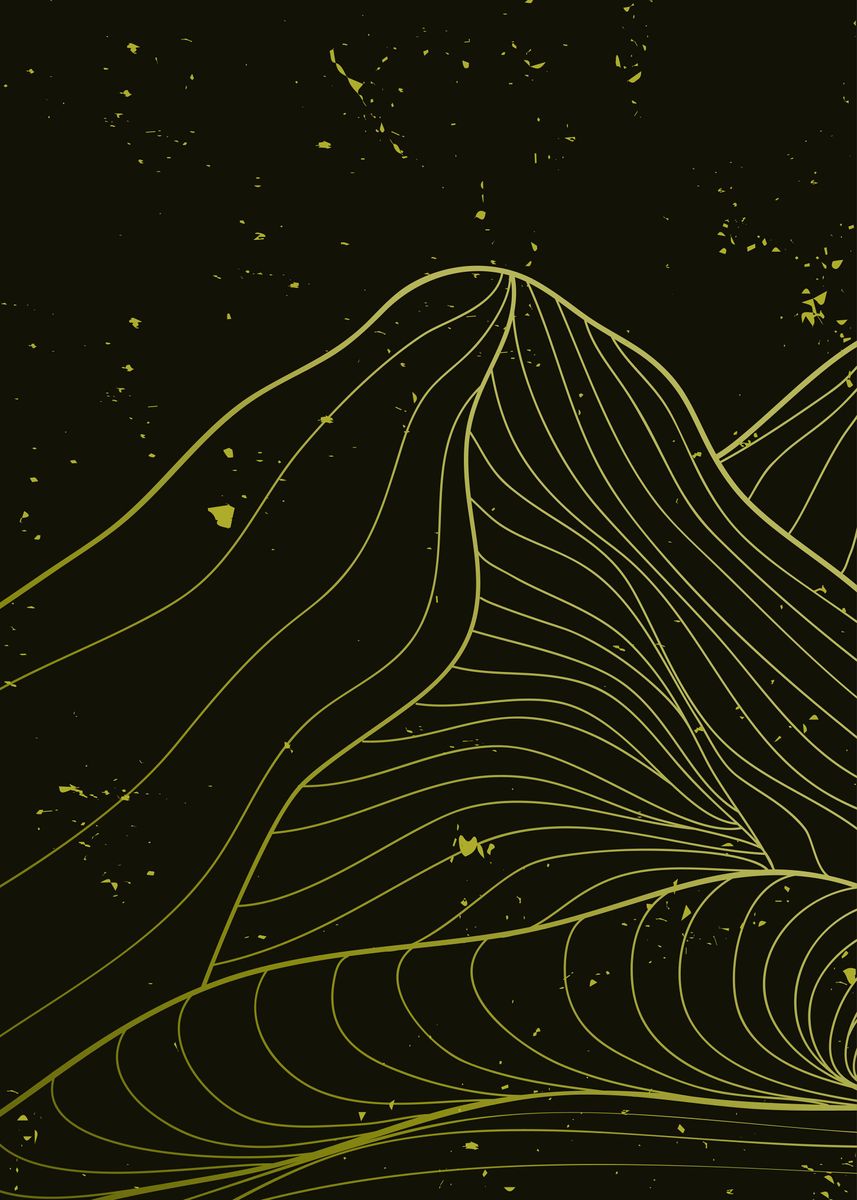 'MOUNTAIN LINE ART' Poster, picture, metal print, paint by budi yanto ...