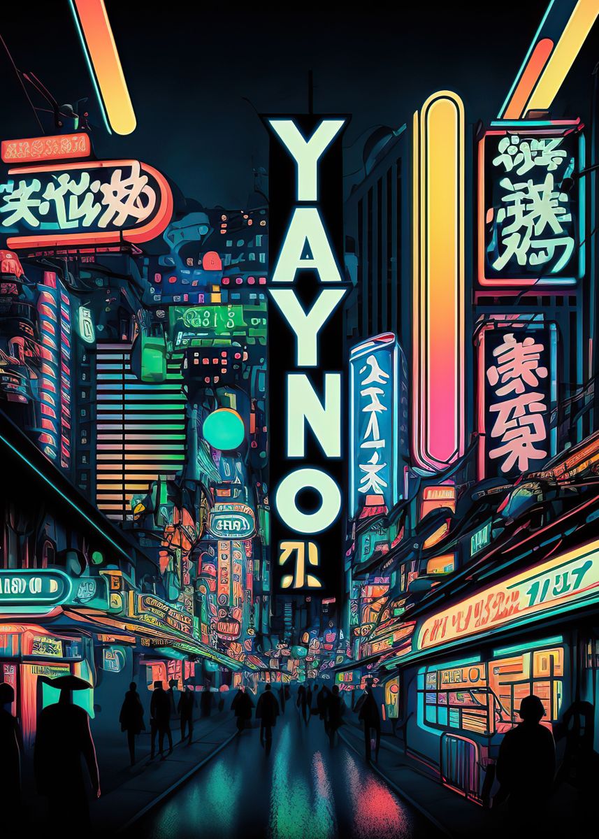 'Tokyo neon japanese' Poster, picture, metal print, paint by Anime ...
