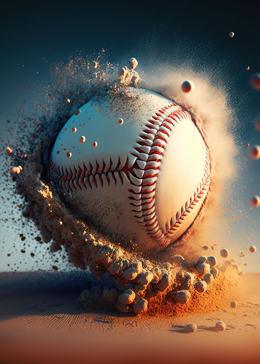 'baseball sport' Poster, picture, metal print, paint by Zachariah ...