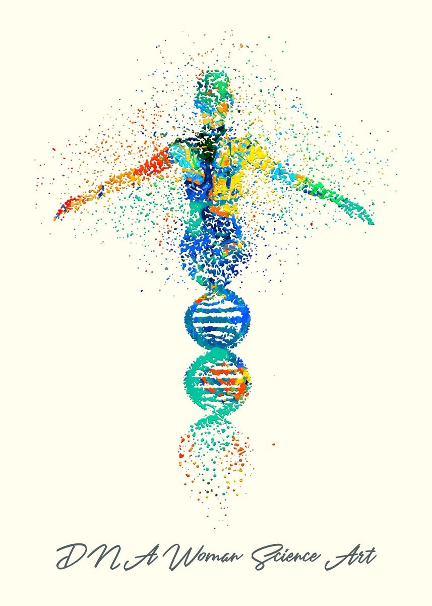 'DNA Woman Science Art' Poster, picture, metal print, paint by Vincent ...