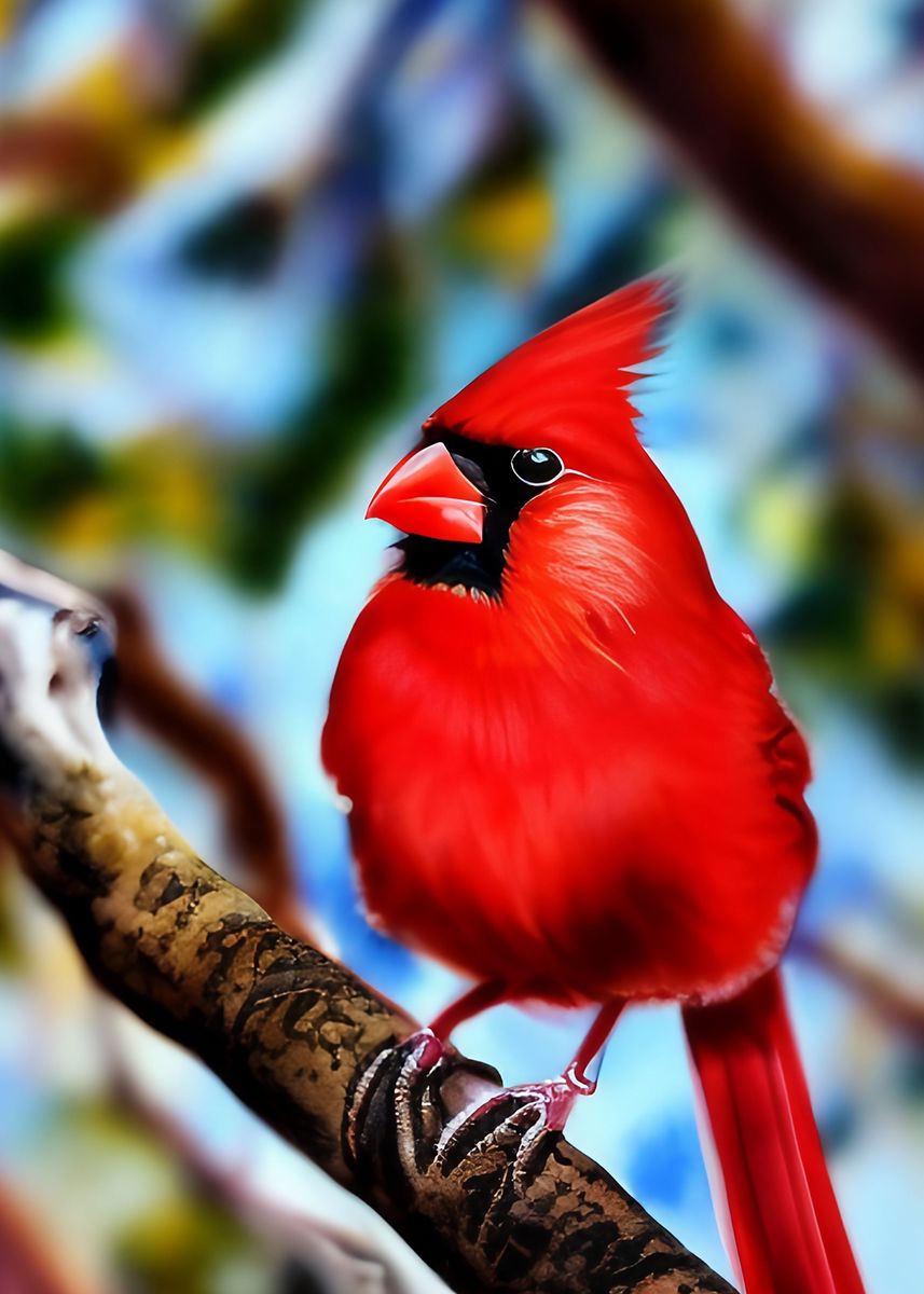 'A beautiful Cardinal bird' Poster, picture, metal print, paint by ...