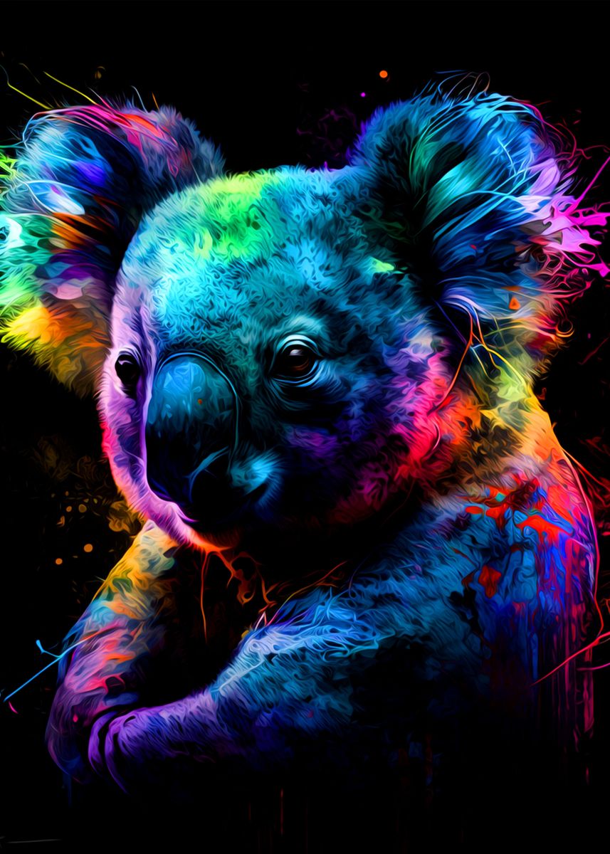 'Koala' Poster, picture, metal print, paint by Tiker Arts | Displate