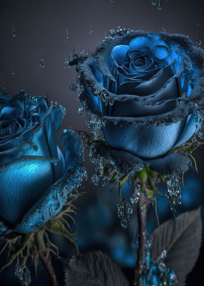 'Blue Rose ' Poster, picture, metal print, paint by Hari Buckner | Displate