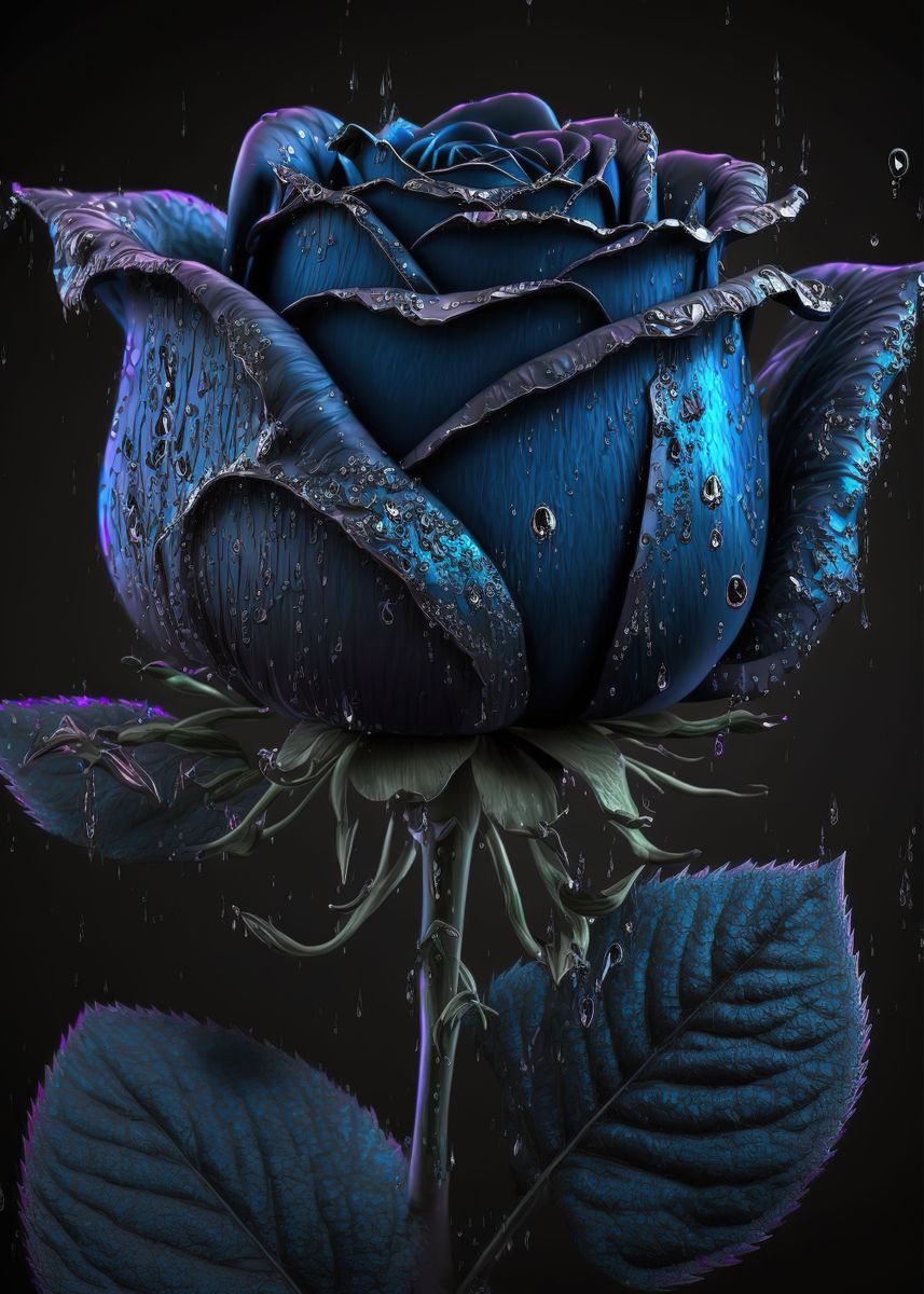 'Blue Rose ' Poster, picture, metal print, paint by Hari Buckner | Displate