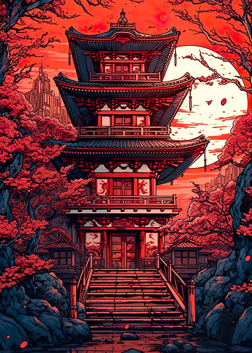 'Spirit of temples' Poster, picture, metal print, paint by ...