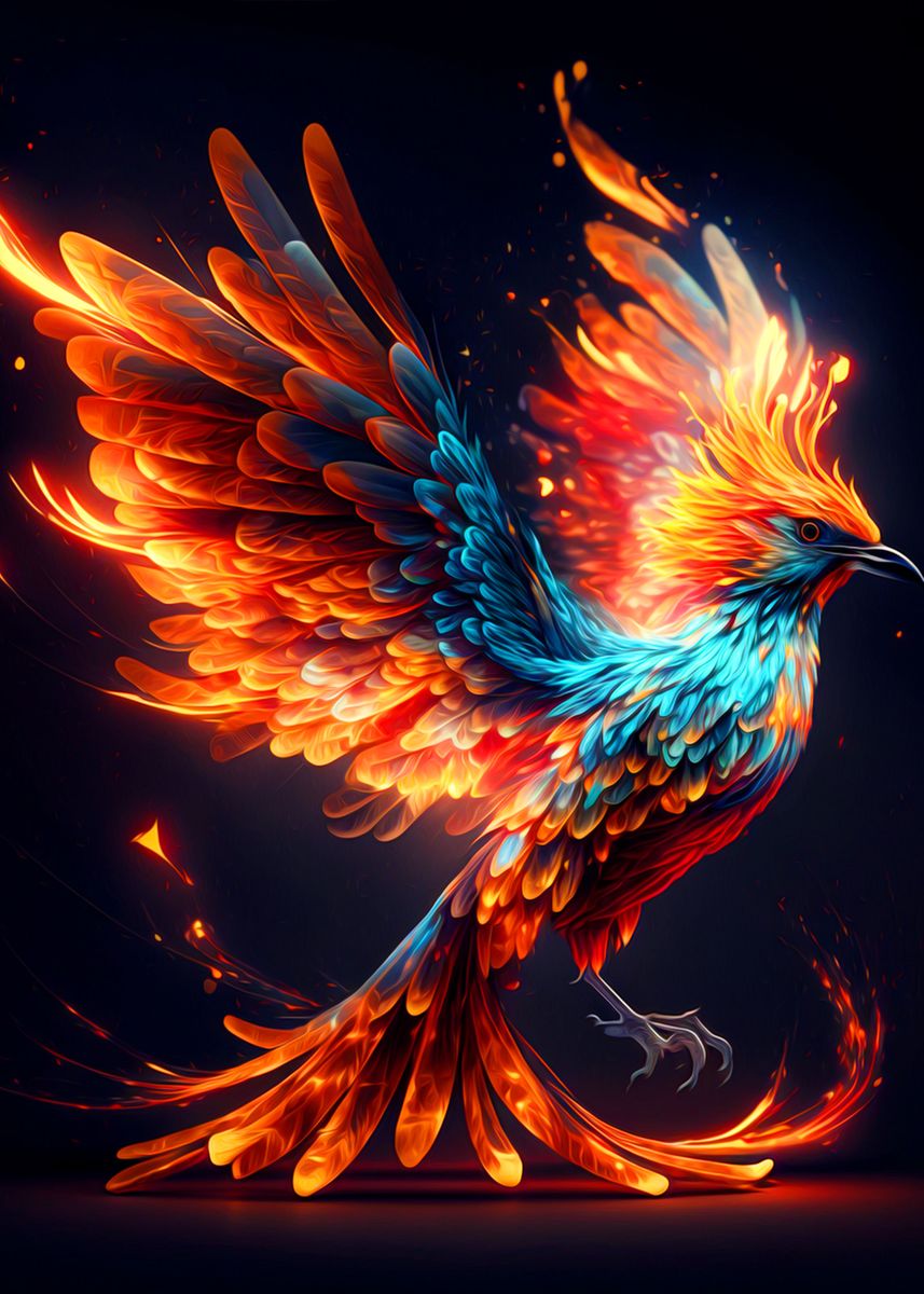 'Phoenix' Poster, picture, metal print, paint by Sunny Artist | Displate