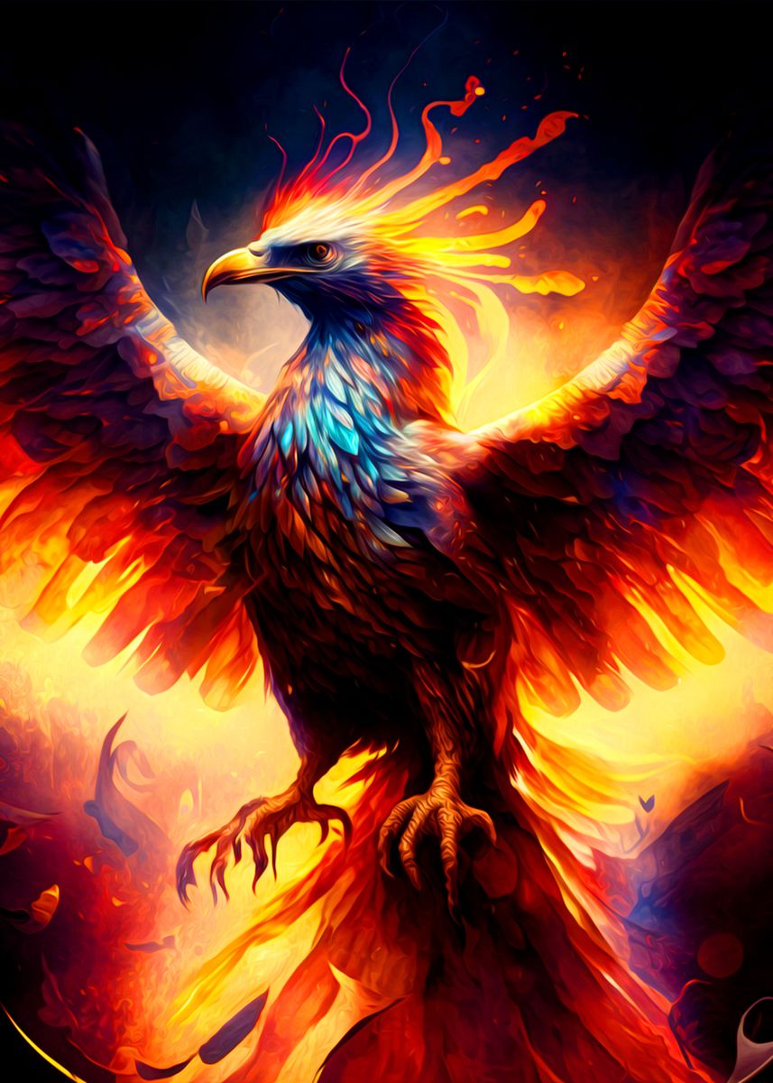 'Phoenix' Poster, picture, metal print, paint by Sunny Artist | Displate