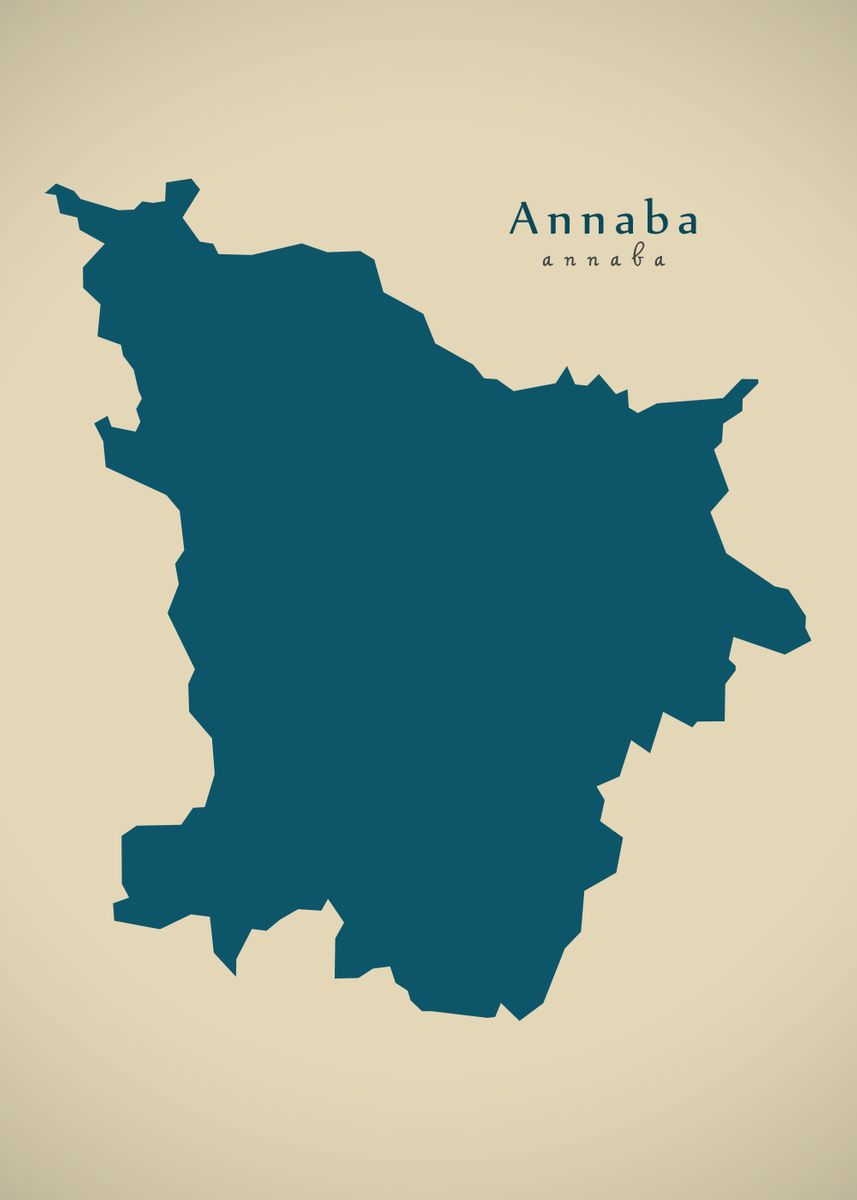 'Annaba province map' Poster, picture, metal print, paint by Ingo ...