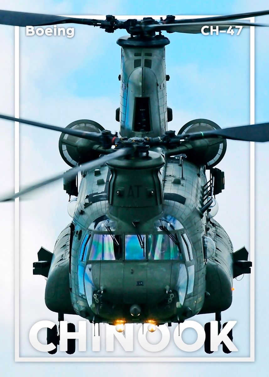 'CH47 Chinook Helicopter' Poster, picture, metal print, paint by ...