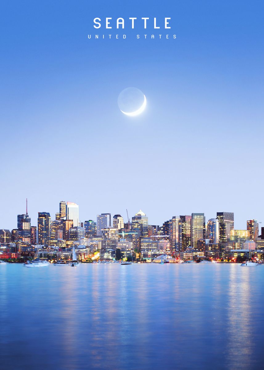 'Seattle ' Poster, picture, metal print, paint by Big City | Displate