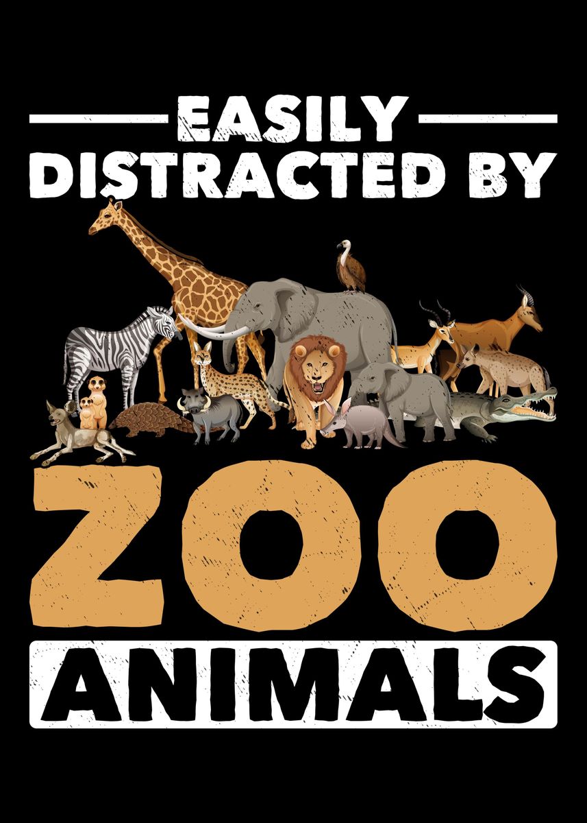 'Zoo Animals Giraffe' Poster, picture, metal print, paint by ...