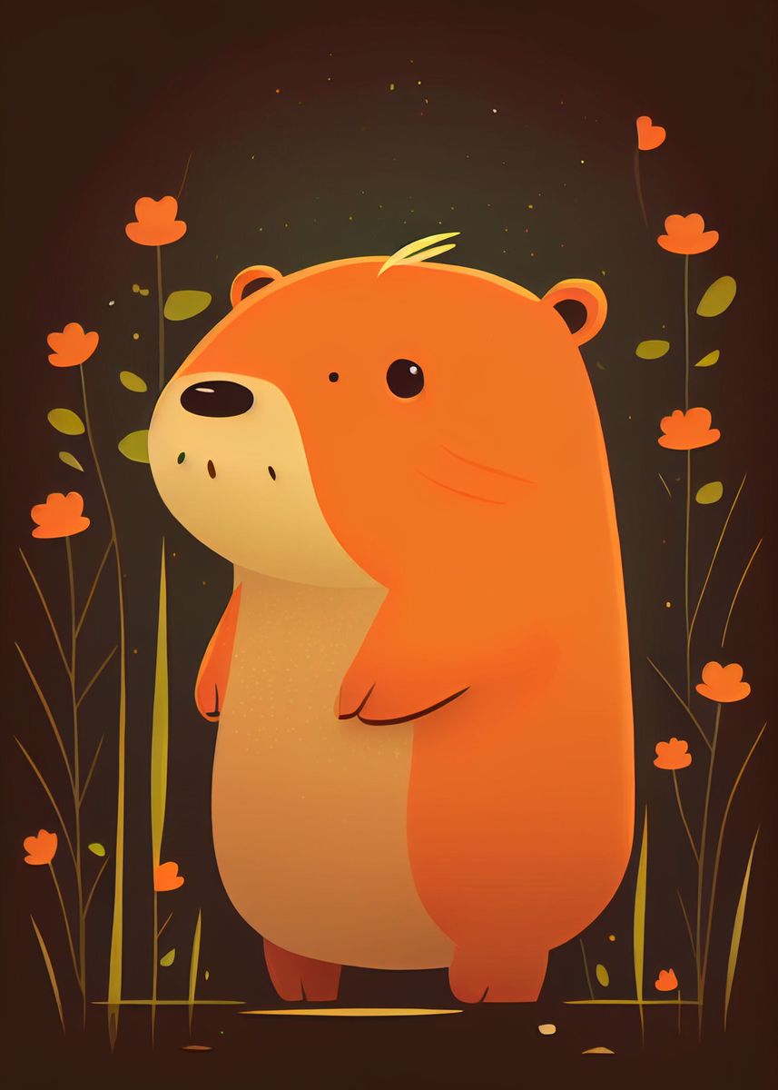 'Cute Capybara Animal' Poster by Ranking | Displate