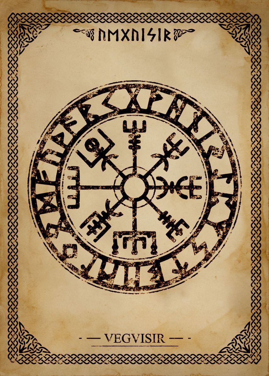 'Vegvisir' Poster, picture, metal print, paint by Geometrical ...