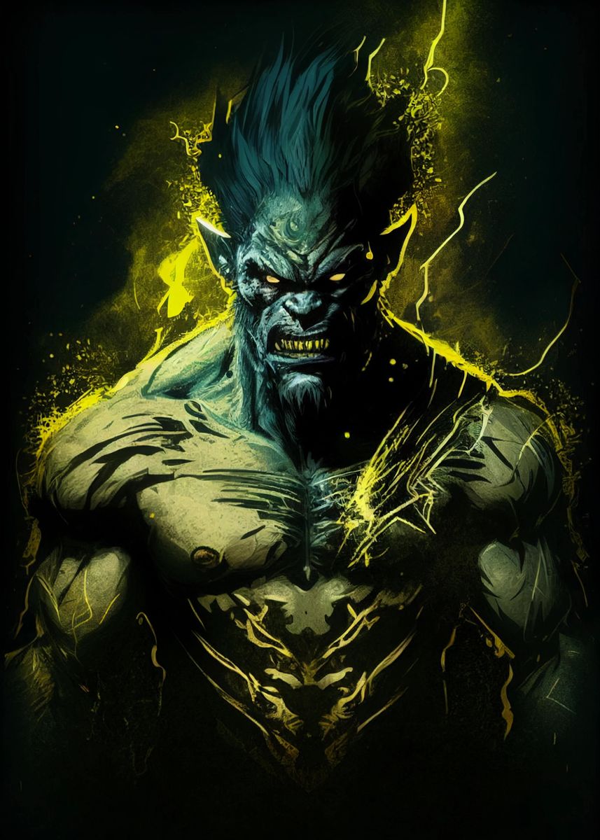 'Glowing Werewolf' Poster by Fantasy Realm | Displate