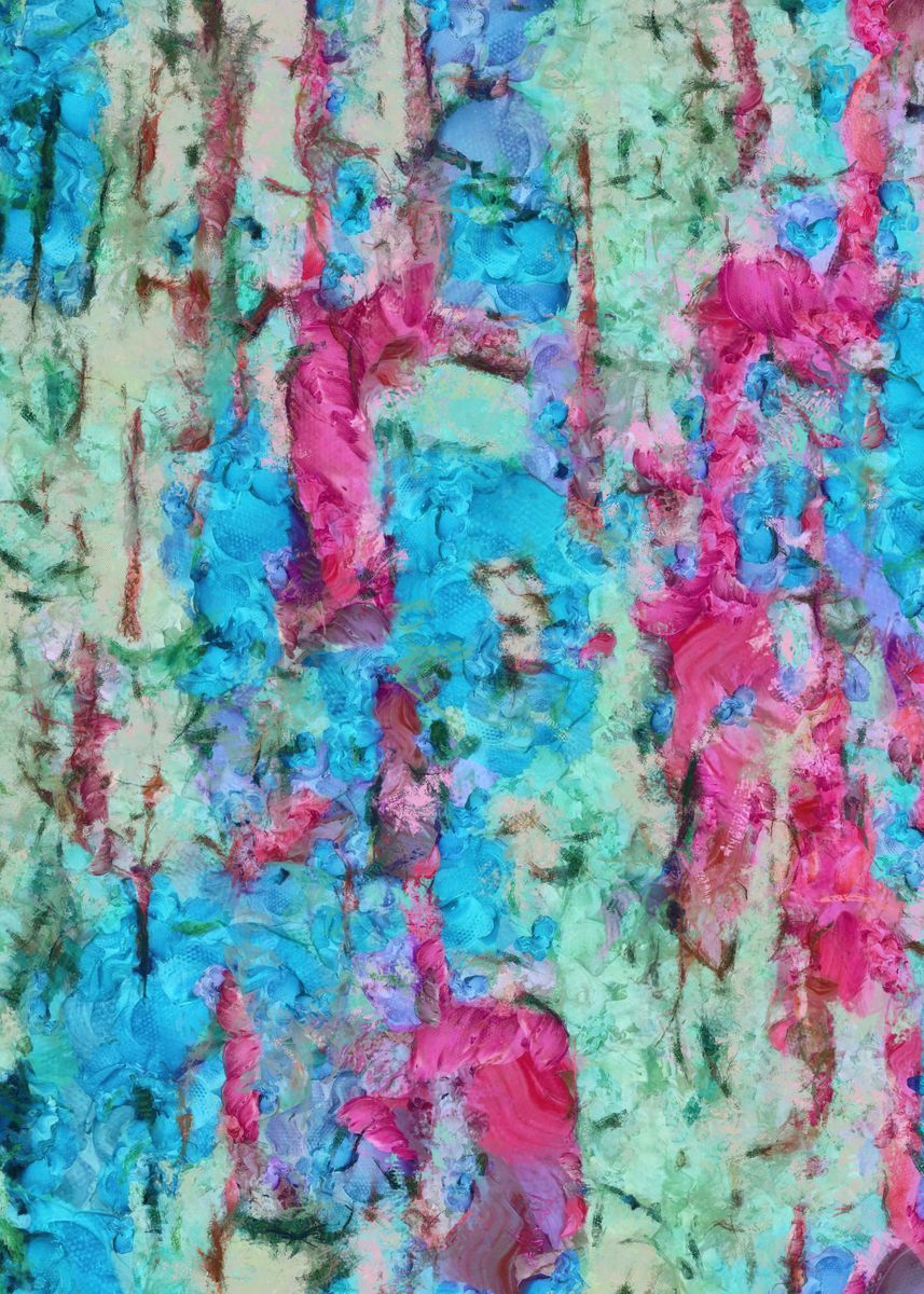 'Blue pink painting' Poster, picture, metal print, paint by AnnArtshock Pavlova | Displate