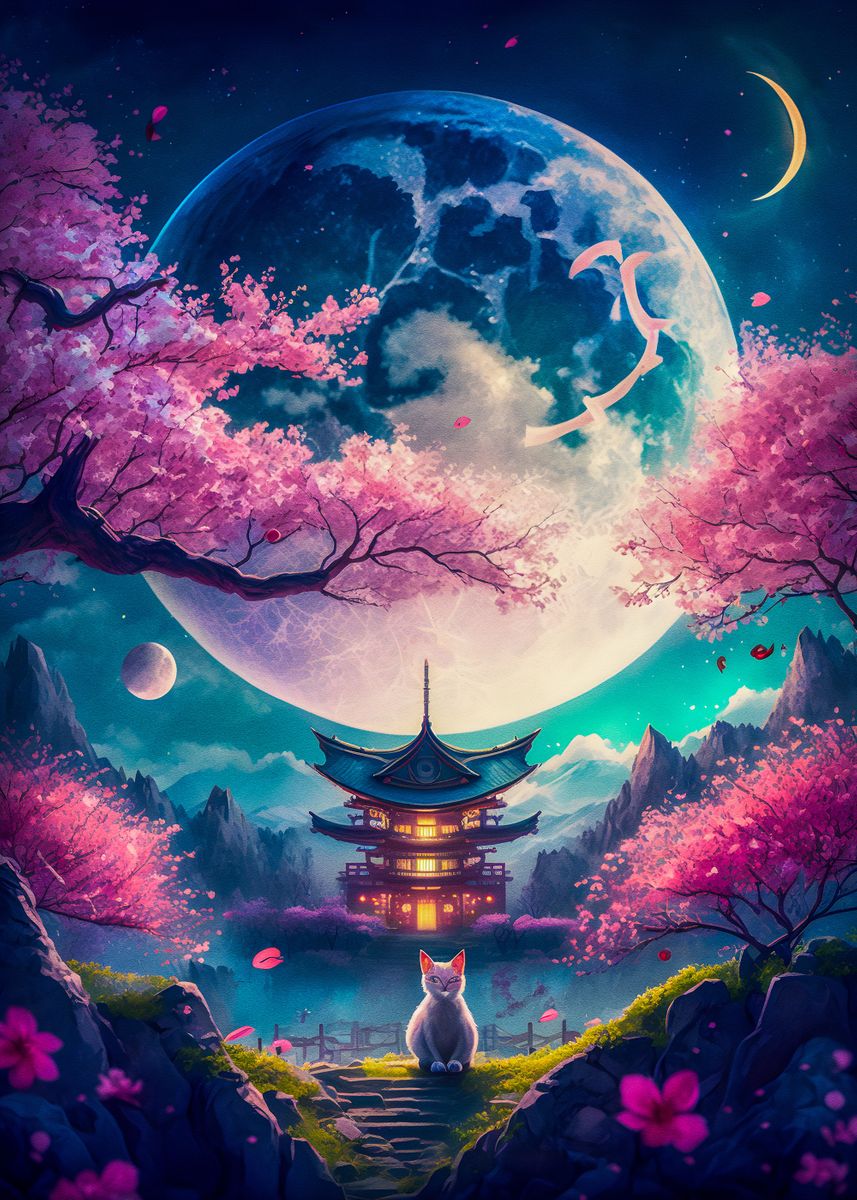 'spring night planet' Poster, picture, metal print, paint by Muhammad ...