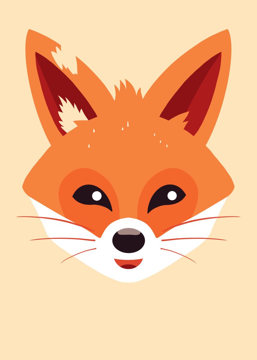 'CUTE FOX FACE' Poster, picture, metal print, paint by Pucaaa | Displate