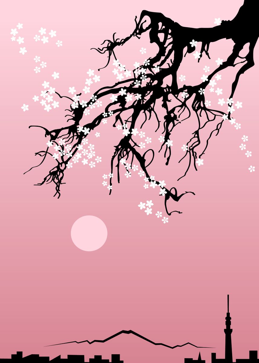 'Cherry Blossom Tree' Poster, picture, metal print, paint by Creative ...
