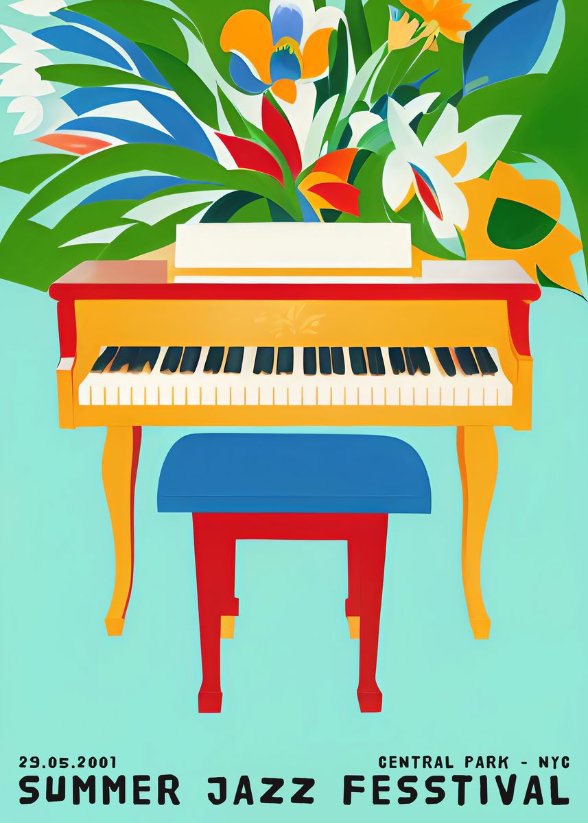 'Summer Jazz Festival' Poster, picture, metal print, paint by ...