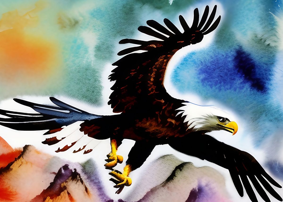 'An eagle flying high' Poster by Sloka | Displate