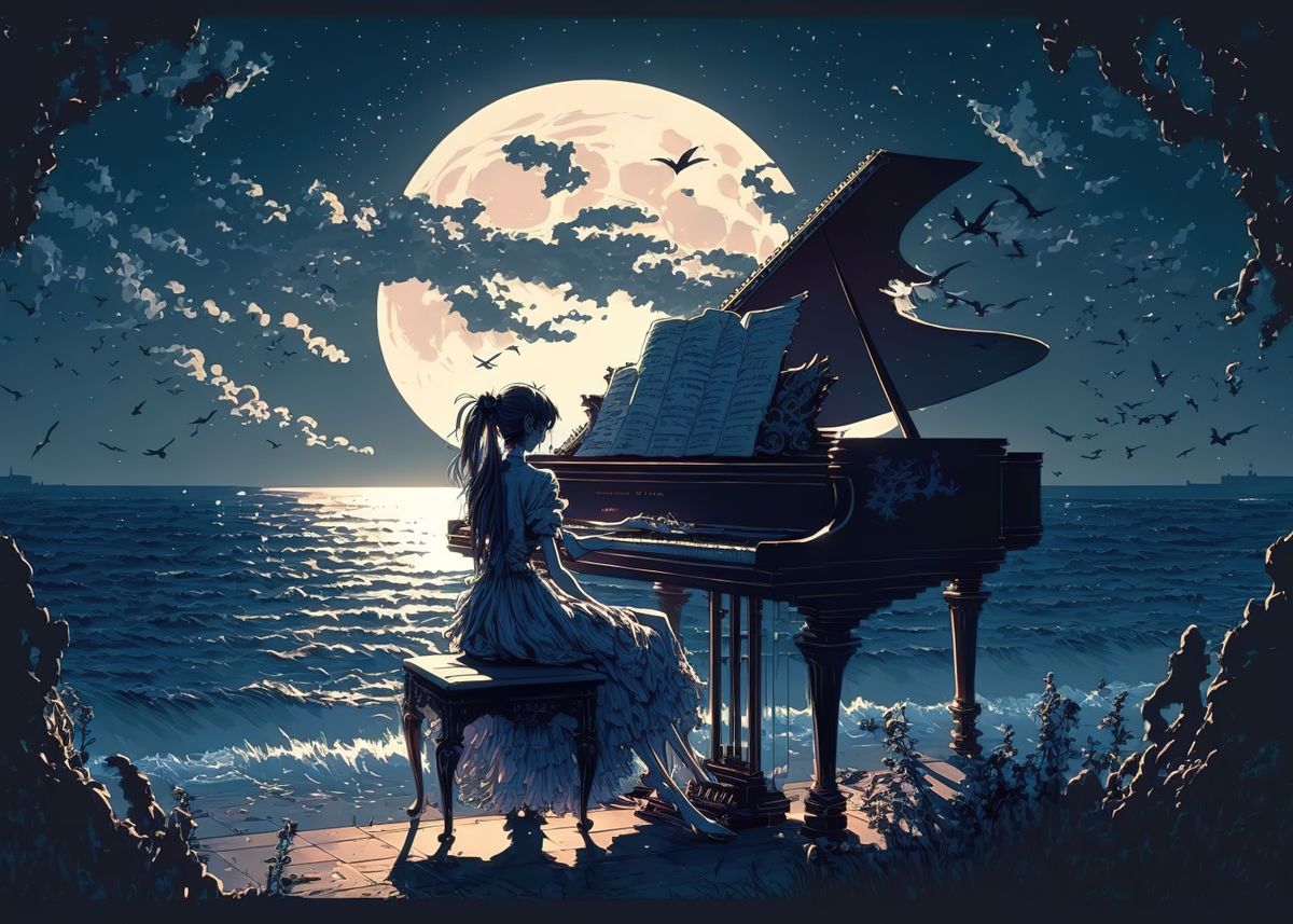 'Playing piano ' Poster by ellenanydia | Displate