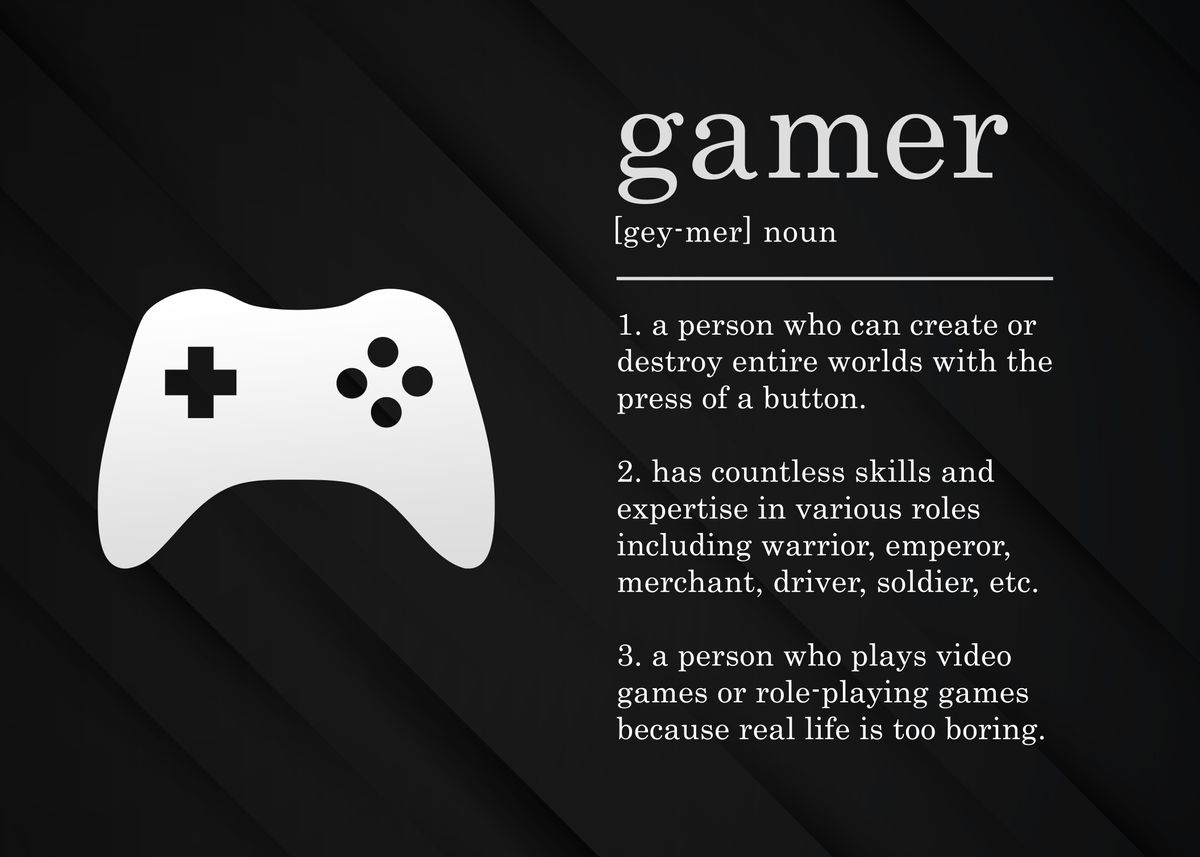 'Funny Gamer Definition' Poster by 84PixelDesign | Displate