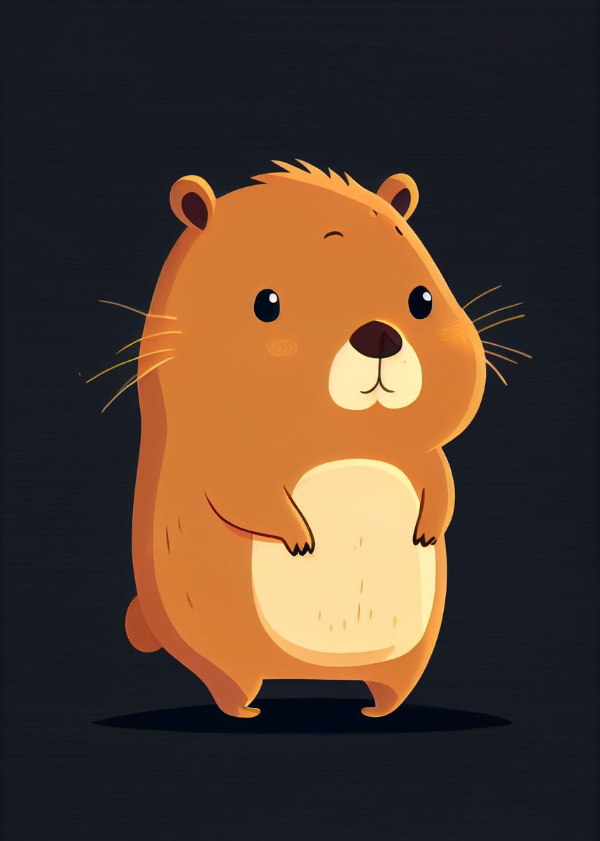 'Cute Capybara Animal' Poster, picture, metal print, paint by Ranking ...
