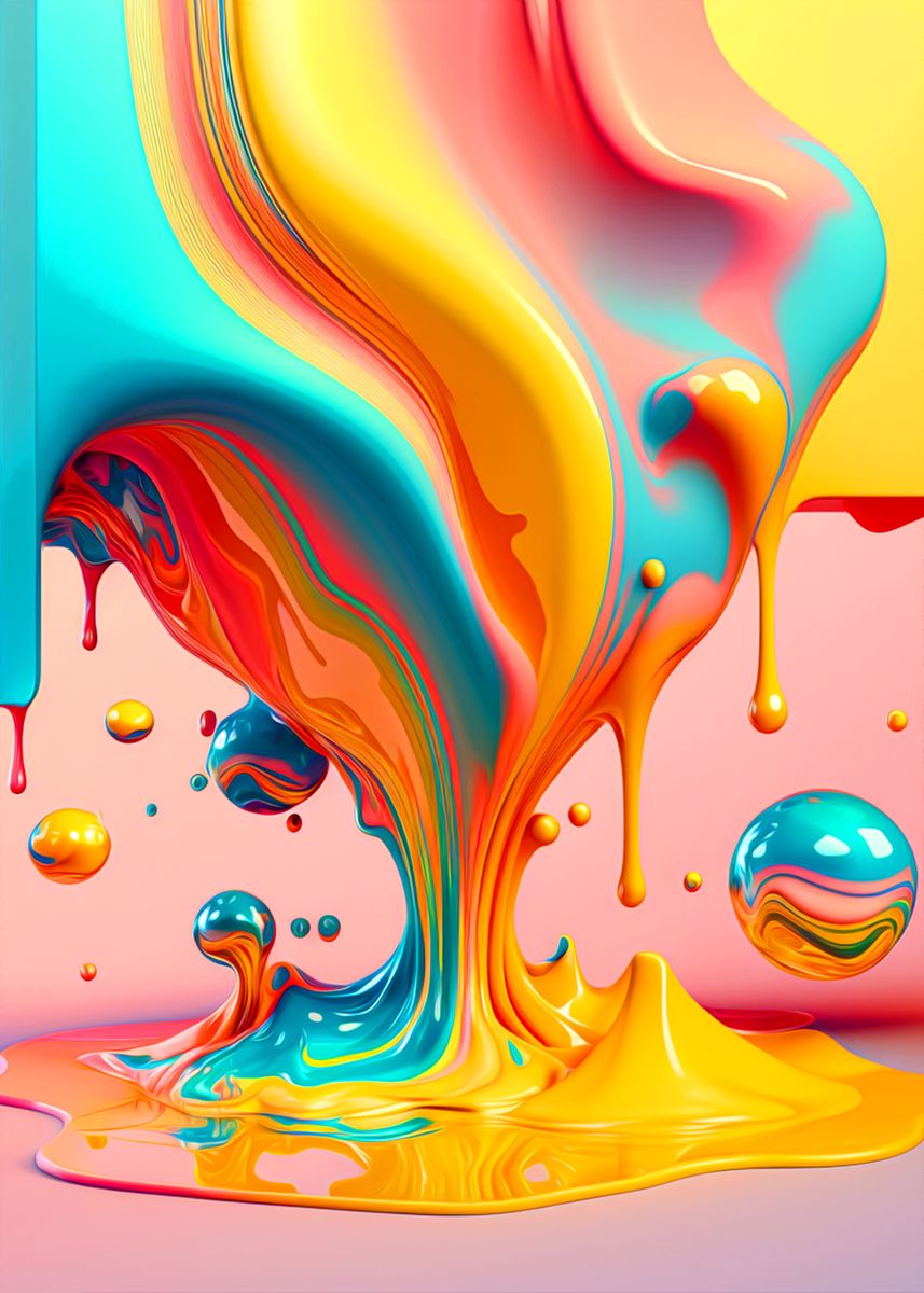 'Colorful Liquid' Poster, picture, metal print, paint by tina bear ...
