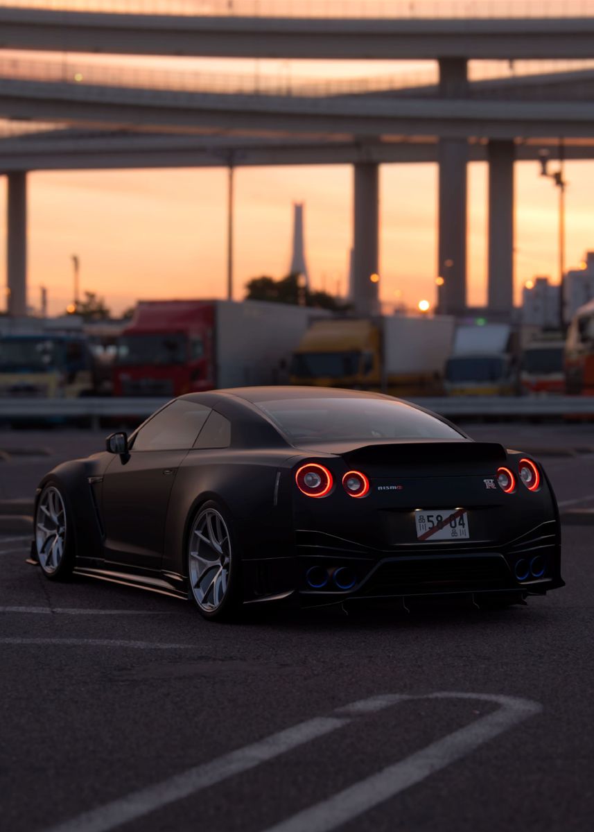 'Nismo GTR Sunset' Poster, picture, metal print, paint by mphpng | Displate