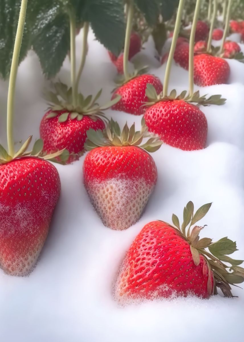 'red strawberries ' Poster, picture, metal print, paint by lanem anda ...