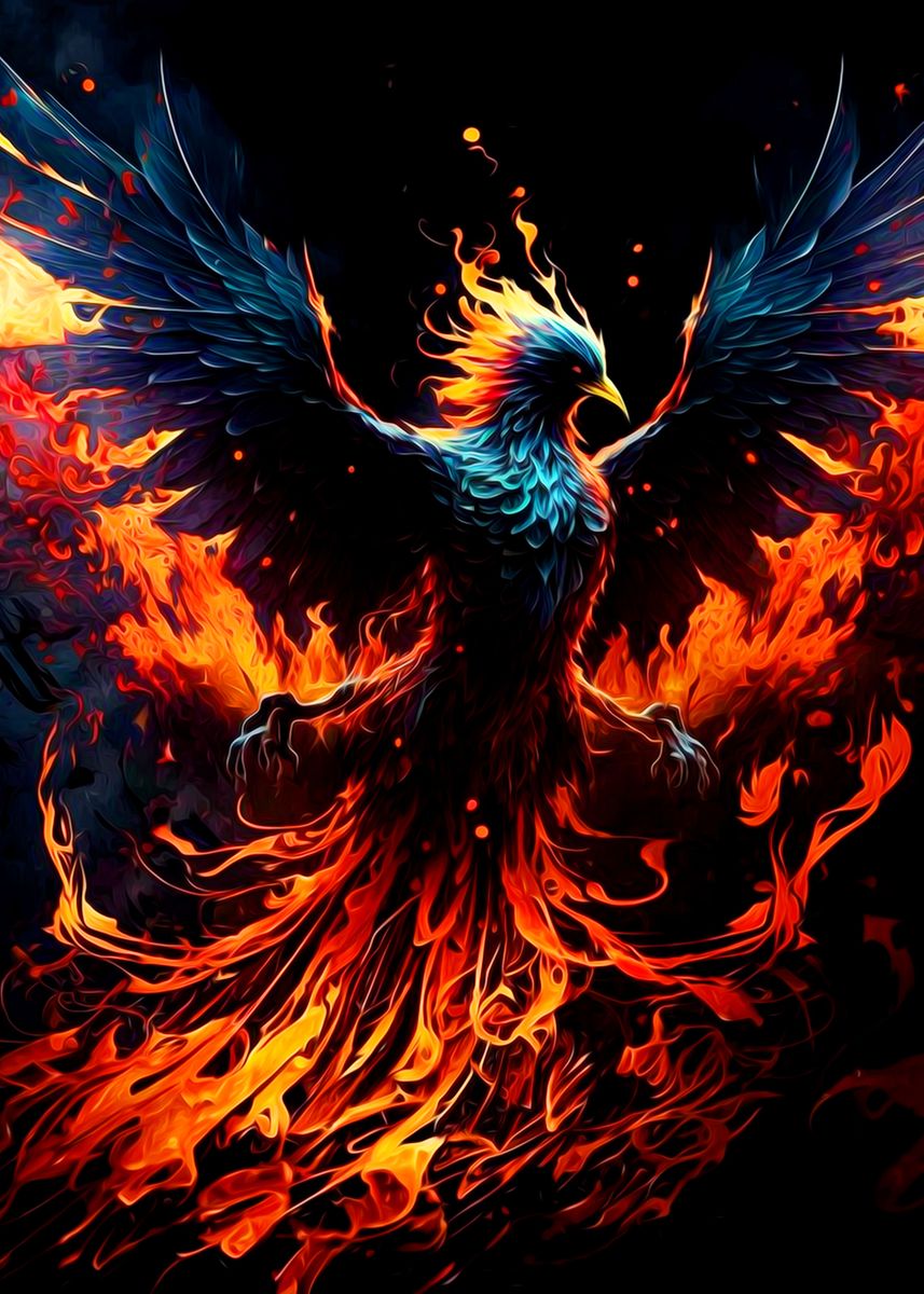 'Phoenix' Poster, picture, metal print, paint by Sunny Artist | Displate