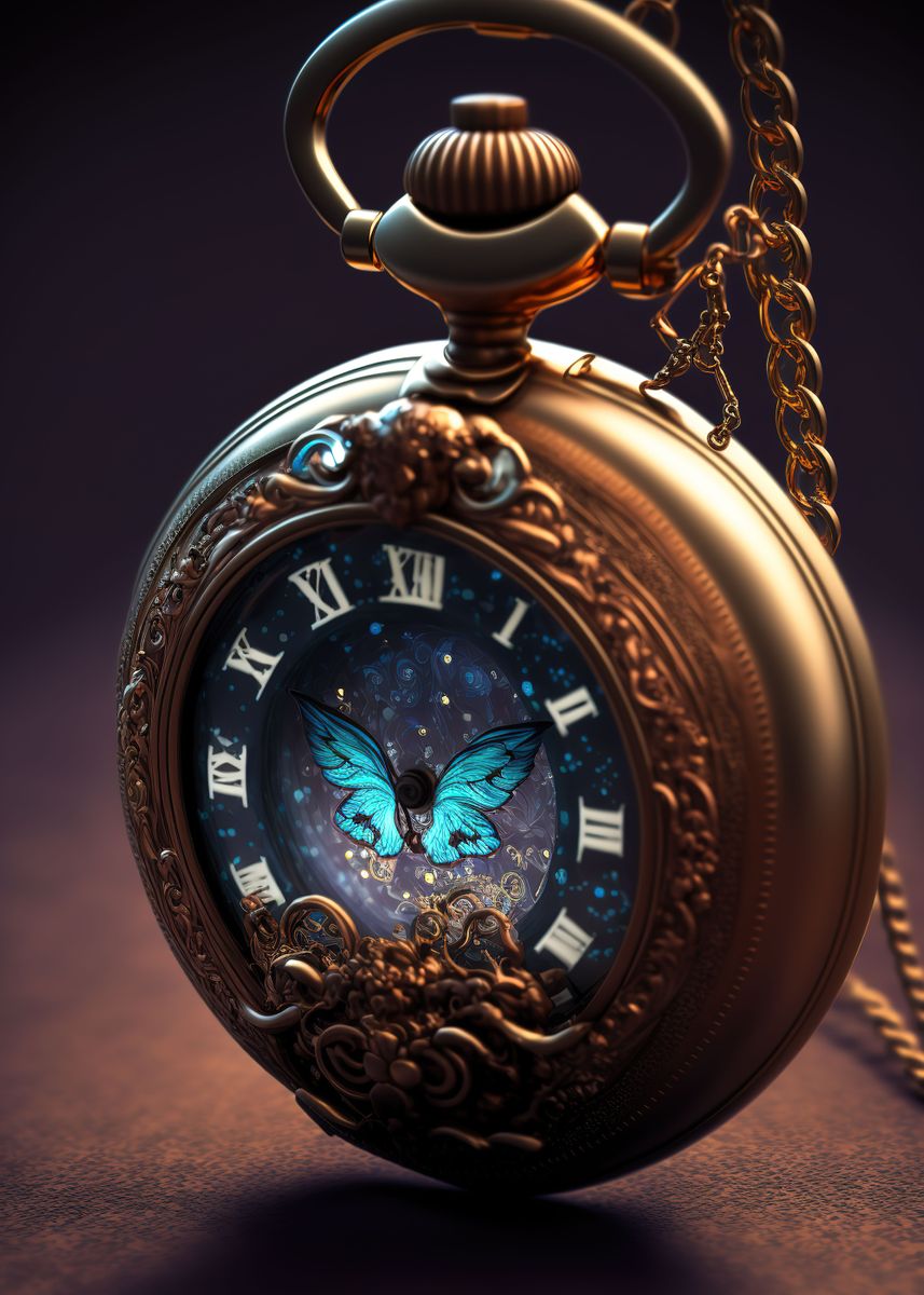 'pocket watch' Poster, picture, metal print, paint by deidrera cheal ...