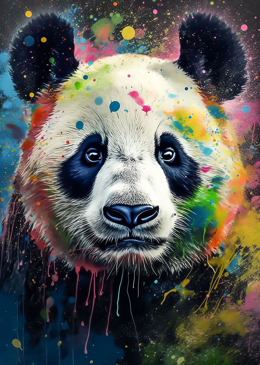 'Panda painting' Poster, picture, metal print, paint by Karolina ...
