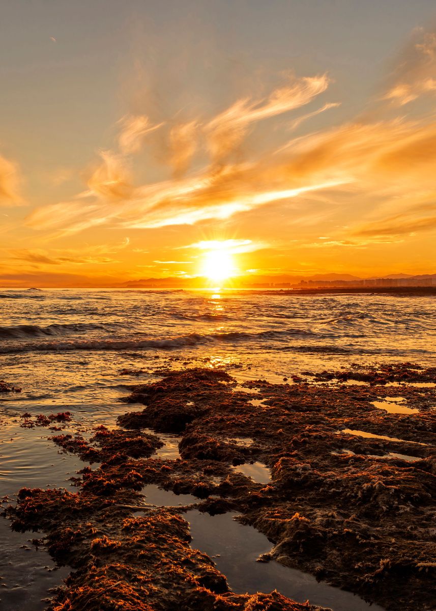 'Sunset sea landscape' Poster by Vicen Design | Displate