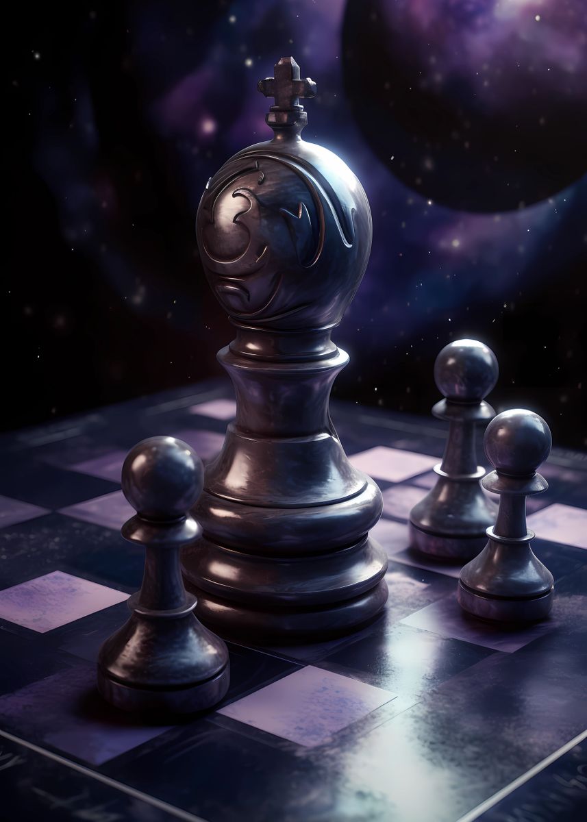 'Chess Galaxy Universe' Poster, picture, metal print, paint by ...