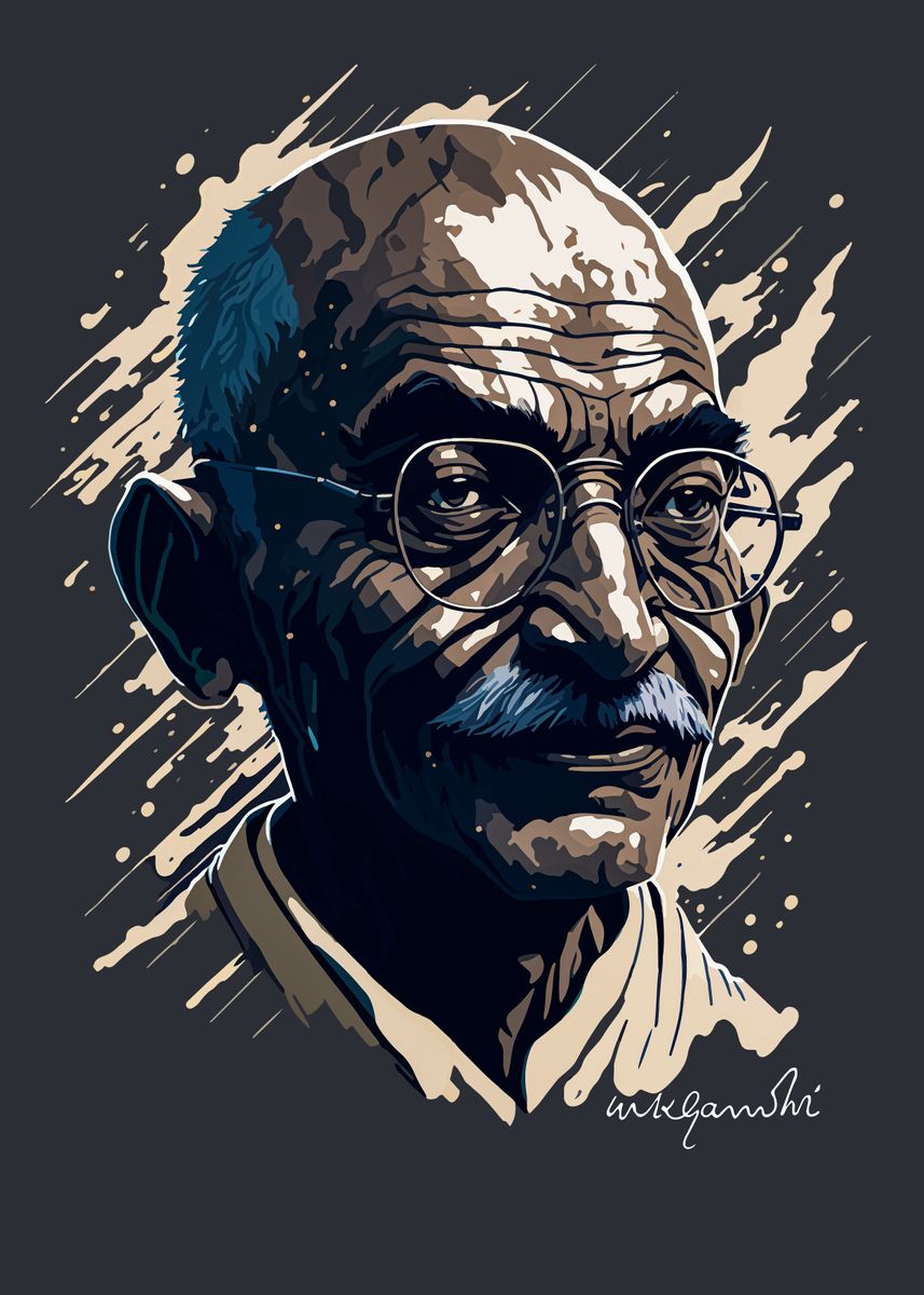 'Mahatma Gandhi' Poster, picture, metal print, paint by DesignerMind ...