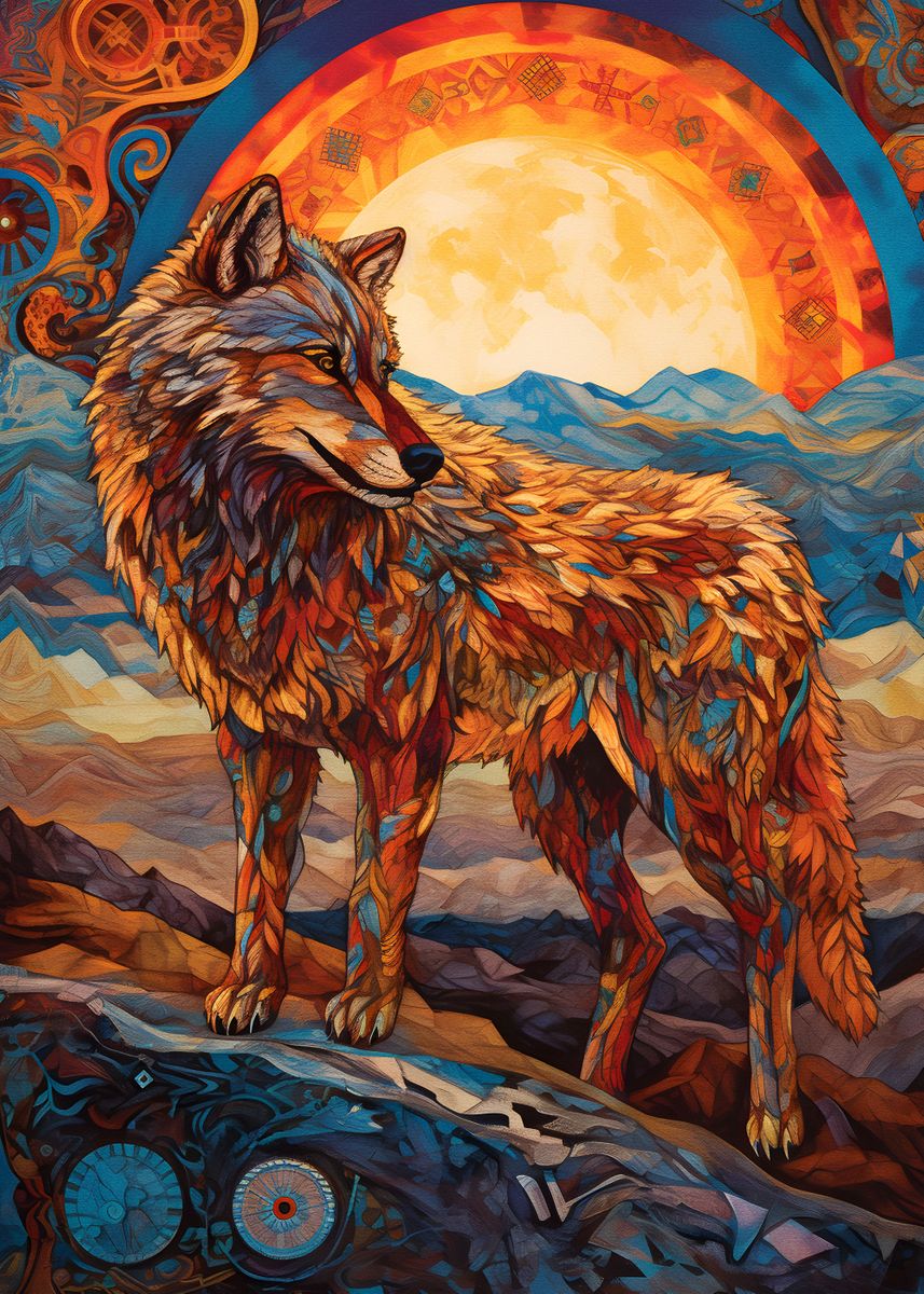 'Wolf Colorful abstract' Poster, picture, metal print, paint by Elz art ...