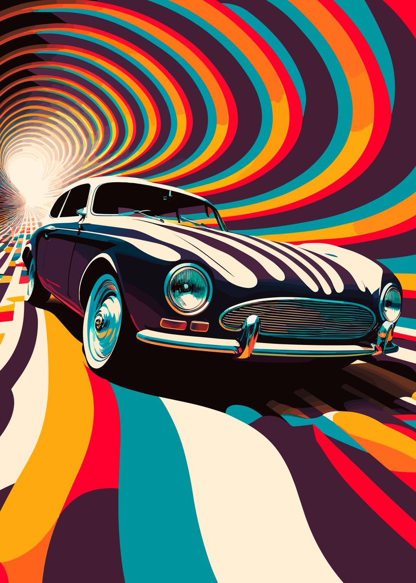 'Colorful car' Poster, picture, metal print, paint by the Moooh | Displate