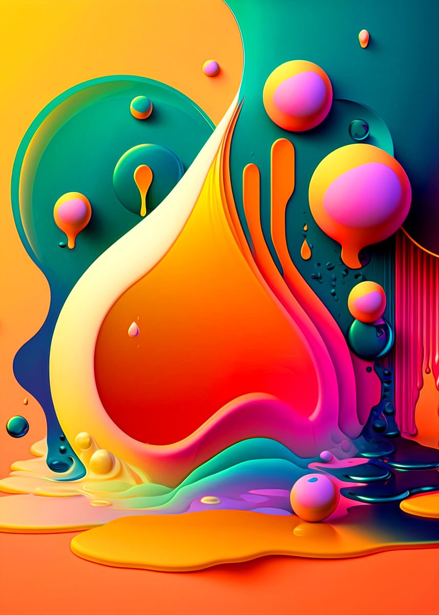 'Colorful Liquid' Poster, picture, metal print, paint by tina bear ...