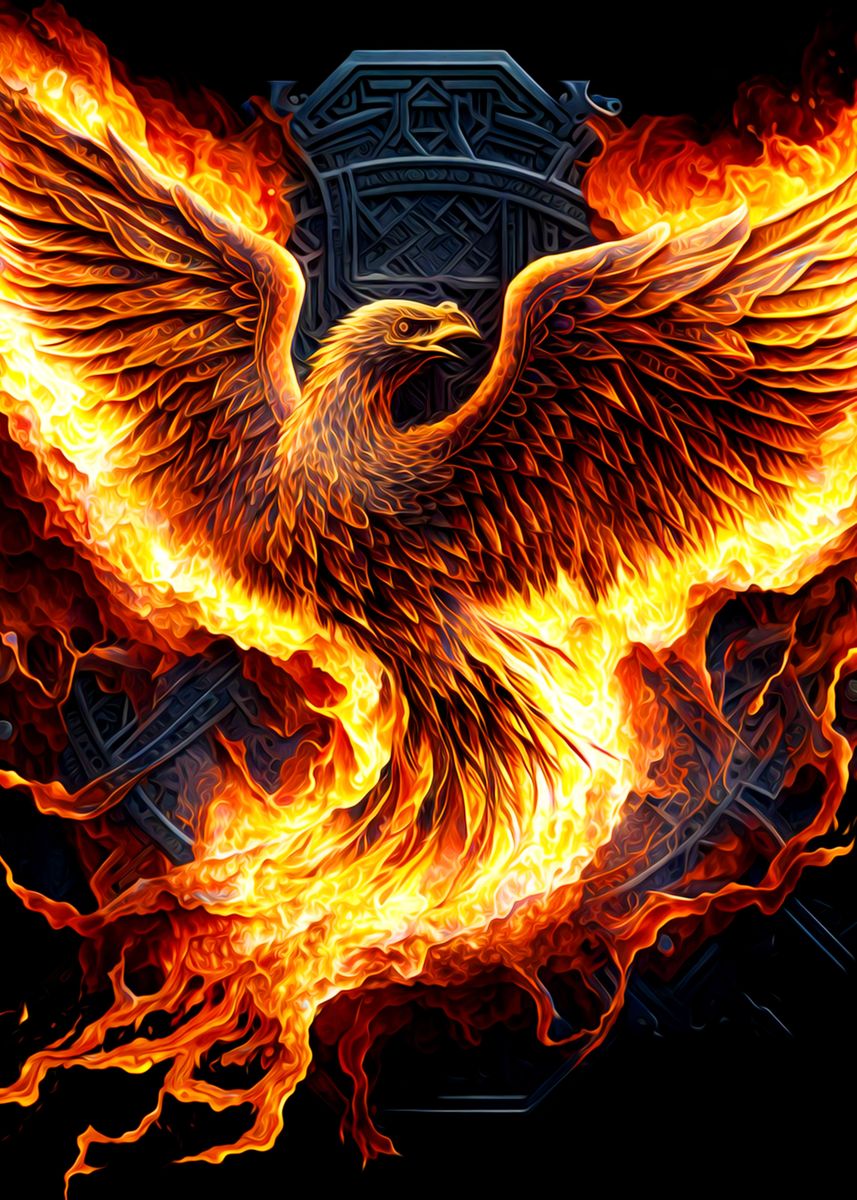 'Phoenix' Poster, picture, metal print, paint by Sunny Artist | Displate